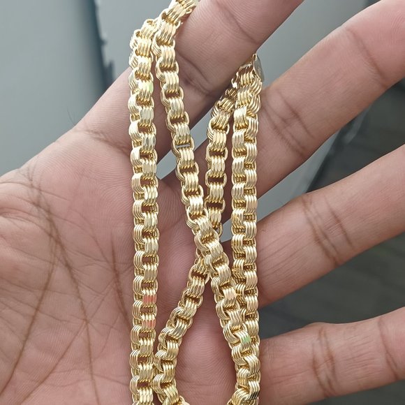 Stamped | Accessories | Kt Real Gold Box Byzantine Chain 20 Inches ...